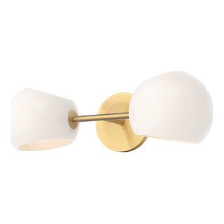 Willow vanity,Brushed Gold | Opal Matte Glass W16-3/4" x H5" x E6-5/8 ...