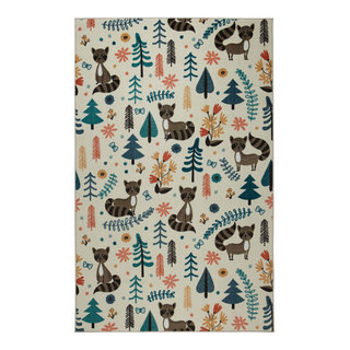 Raccoon Woodland Area Rug, 5' x 8' - Contemporary - Kids Rugs - by ...
