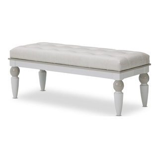 Michael Amini Sky Tower Bedside Bench in Cloud White - Traditional ...