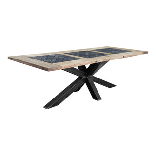 EDDER-CRUE Solid Wood Dining Table - Rustic - Dining Tables - by Maxima House | Houzz