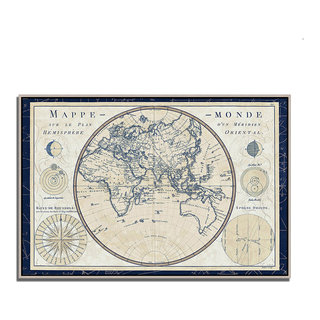 "Plan De Meridien Blue Border" By Sue Schlabach, Giclee Print On Canvas ...