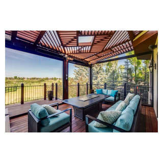 Enclosed Deck With Phantom Motorized Screens - Deck - Calgary - by ...