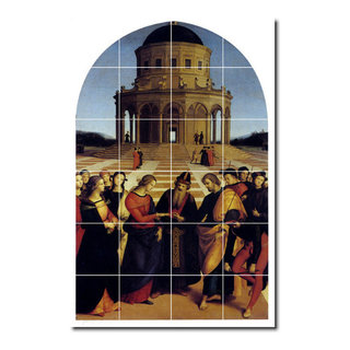 Raphael Religious Painting Ceramic Tile Mural #62, 48" Wide x 72" High ...