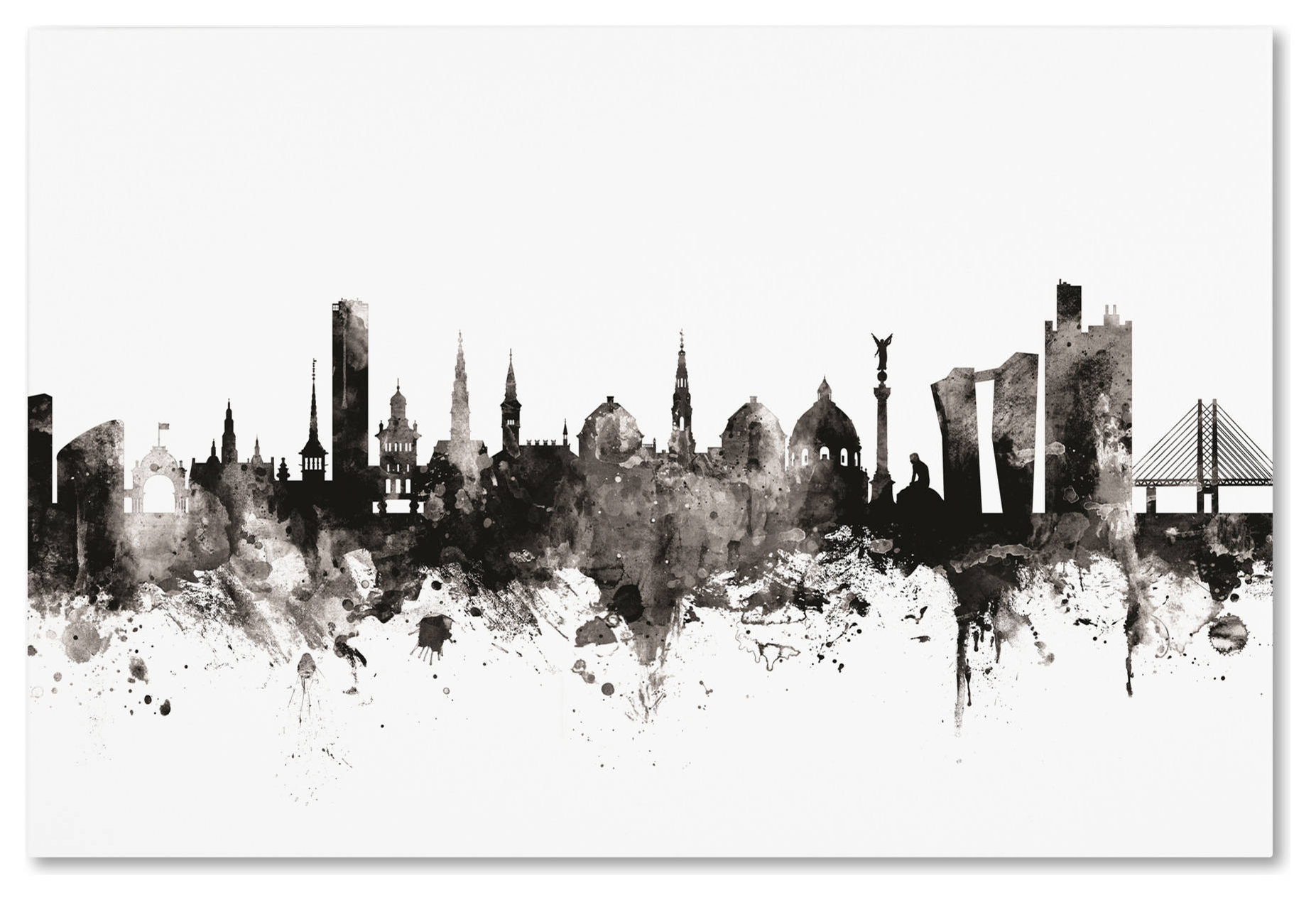 Michael Tompsett 'Copenhagen Denmark Skyline I' Canvas Art, 30"x47 ...