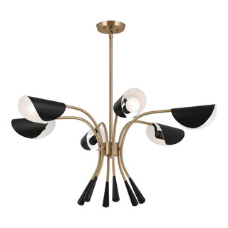 Arcus 5 Light Chandelier/Semi Flush, Satin Nickel - Midcentury ...