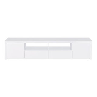2 Drawers and 2 Doors TV Stand, High Gloss White - Contemporary ...