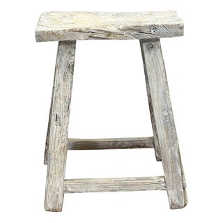 Rustic Raw Rough Wood Grain Rectangle Slim Stool Bench Side Table ...