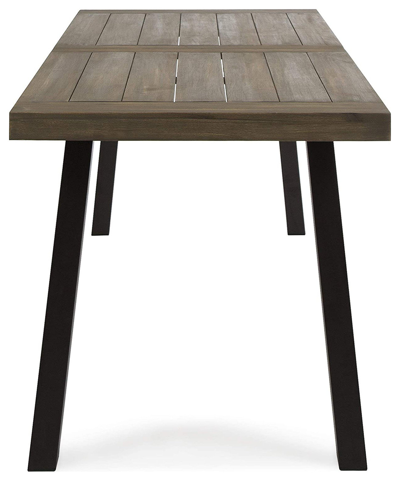 Rustic Outdoor Dining Table, Metal Legs With Gorgeous Acacia Wood Top ...