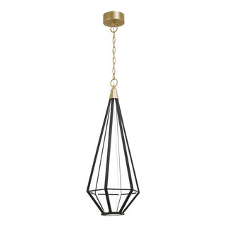 George Kovacs Dripping Gems LED Pendant, Painted Soft Brass and Coal ...