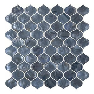 Blue Shimmer Arabesque Glass Mosaic - Mediterranean - Mosaic Tile - by ...