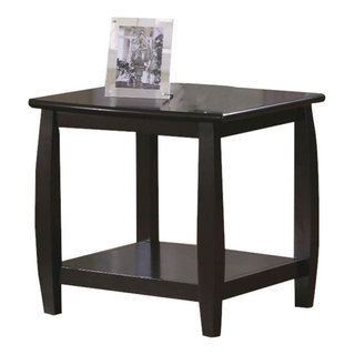 Pemberly Row Square Transitional Wood End Table with Bottom Shelf in ...