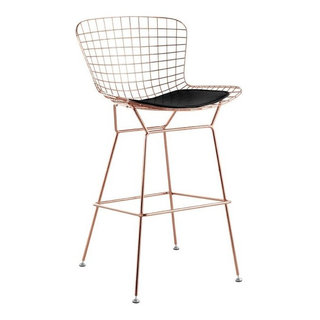 Wire Counter Stool, Rose Gold Finish - Contemporary - Bar Stools And ...