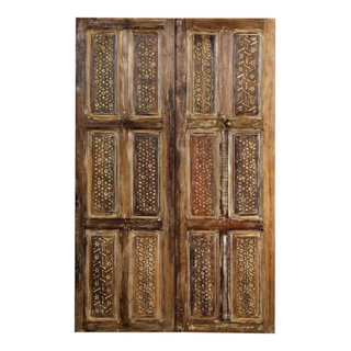 Consigned Vintage Carved Wood Sliding Barn Door Farmhouse 96 - French ...