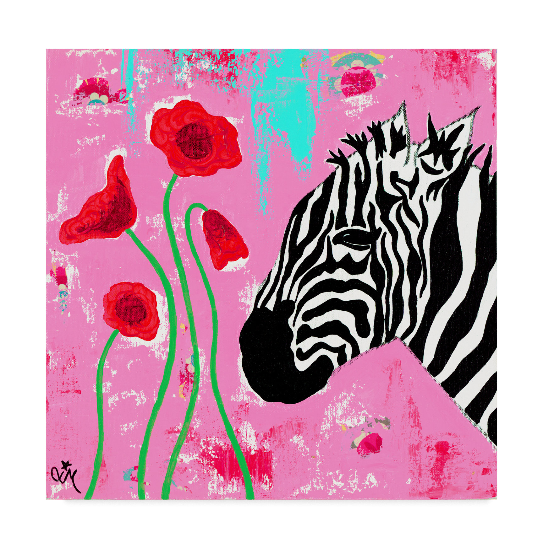 Jennifer Mccully 'Zebra' Canvas Art, 35"x35" - Contemporary - Prints ...