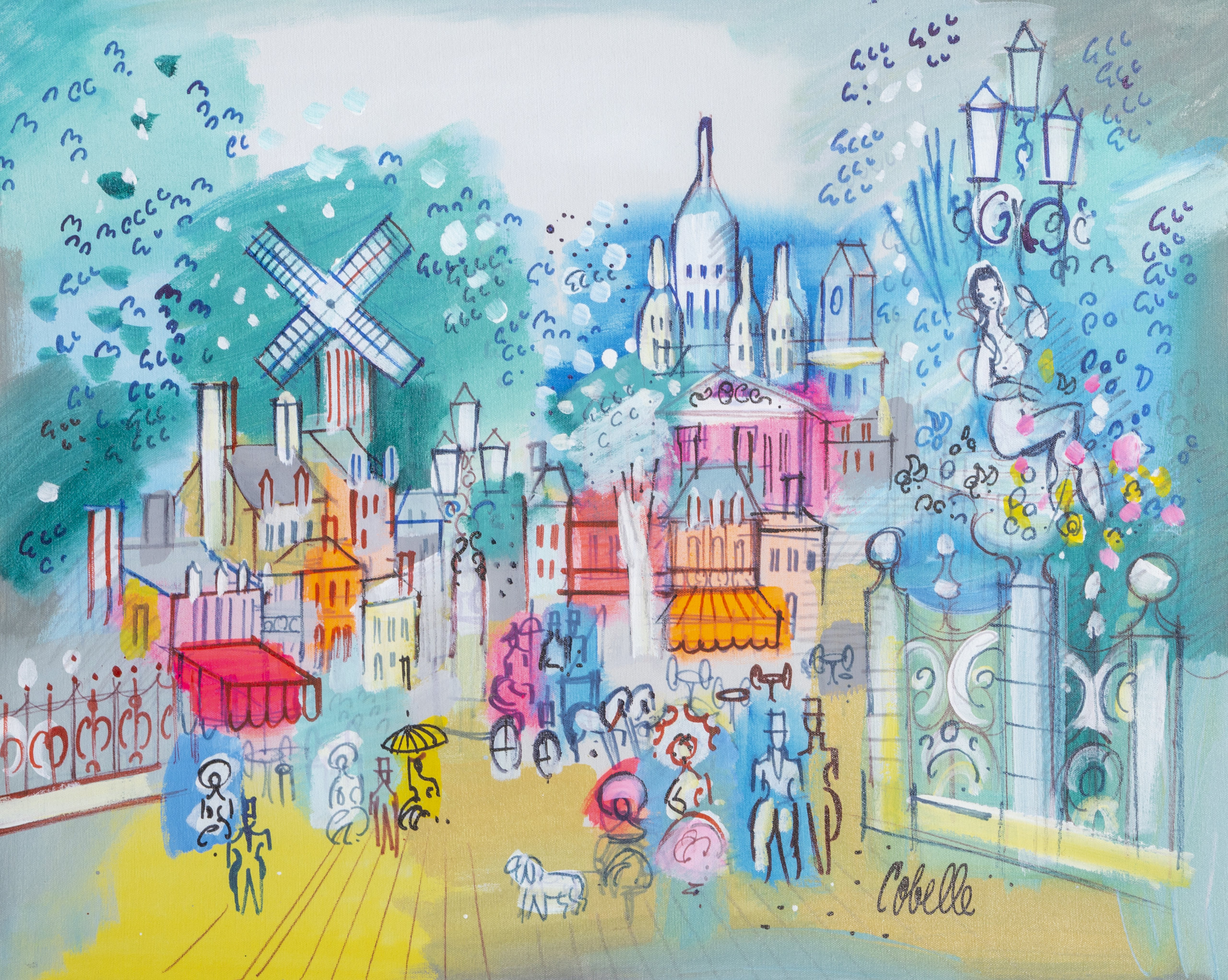 City Center With Sacre Coeur 8, Charles Cobelle, 20x24 - Contemporary ...
