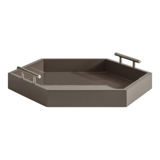 Lipton Hexagon Decorative Tray with Metal Handles, 18x18 - Contemporary ...