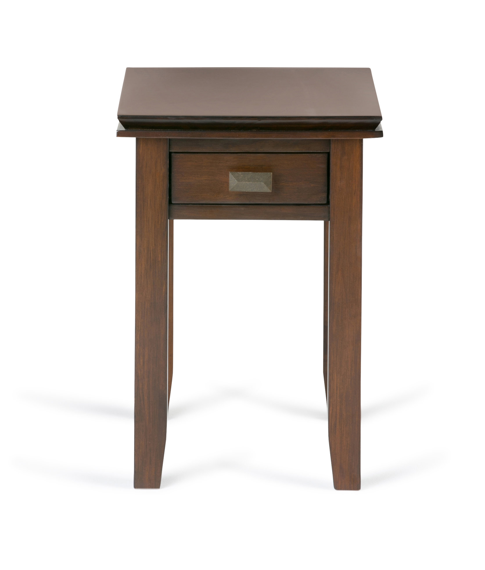 Artisan Solid Wood 14 Inch Wide Rectangle Narrow End Side Table In ...