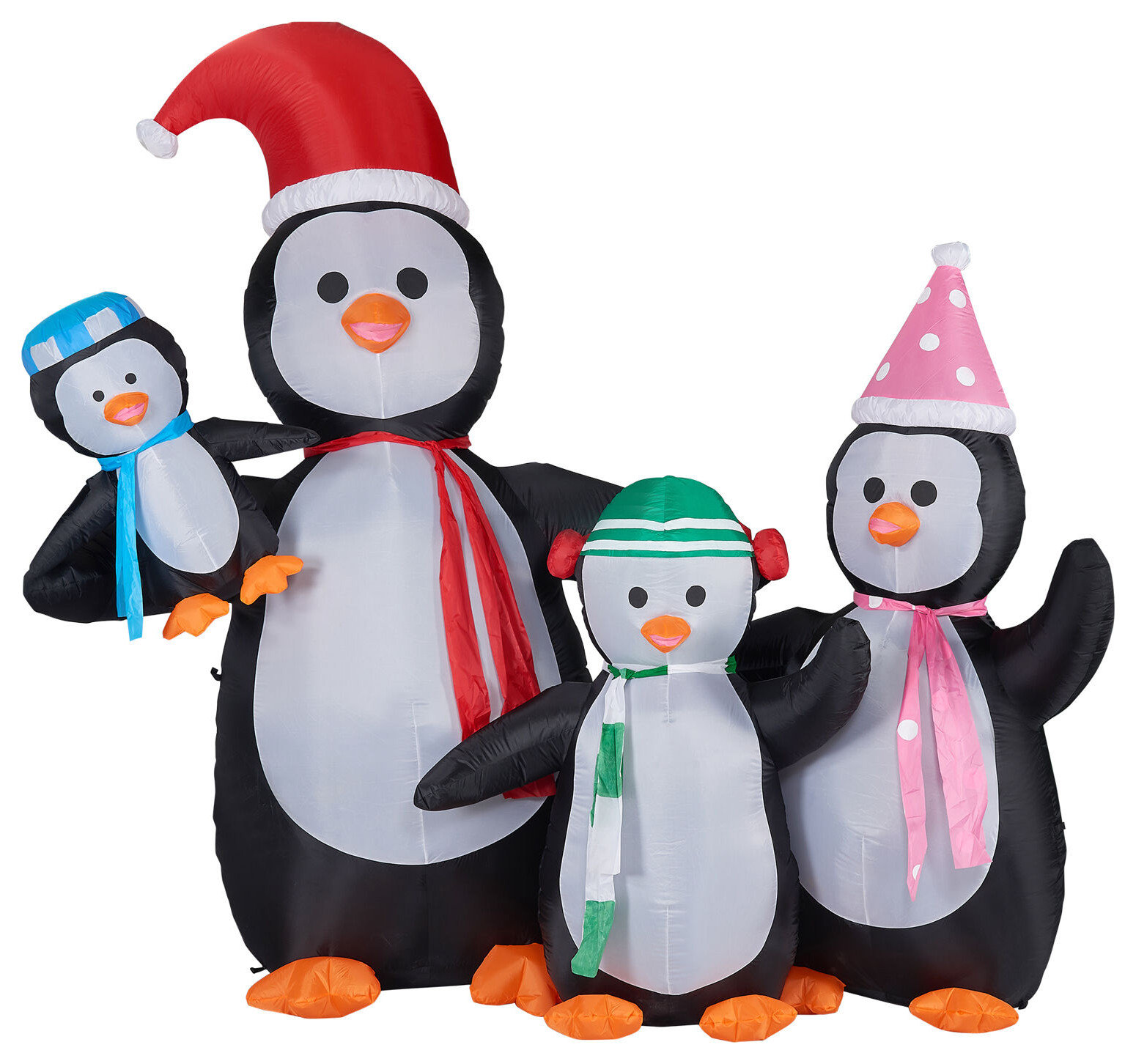 10' Tall Penguin Family, Prelit Outdoor Christmas Inflatable With ...