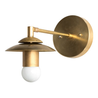 Modern Wall Light, Raw Brass Mid Century Wall Sconce - Transitional ...