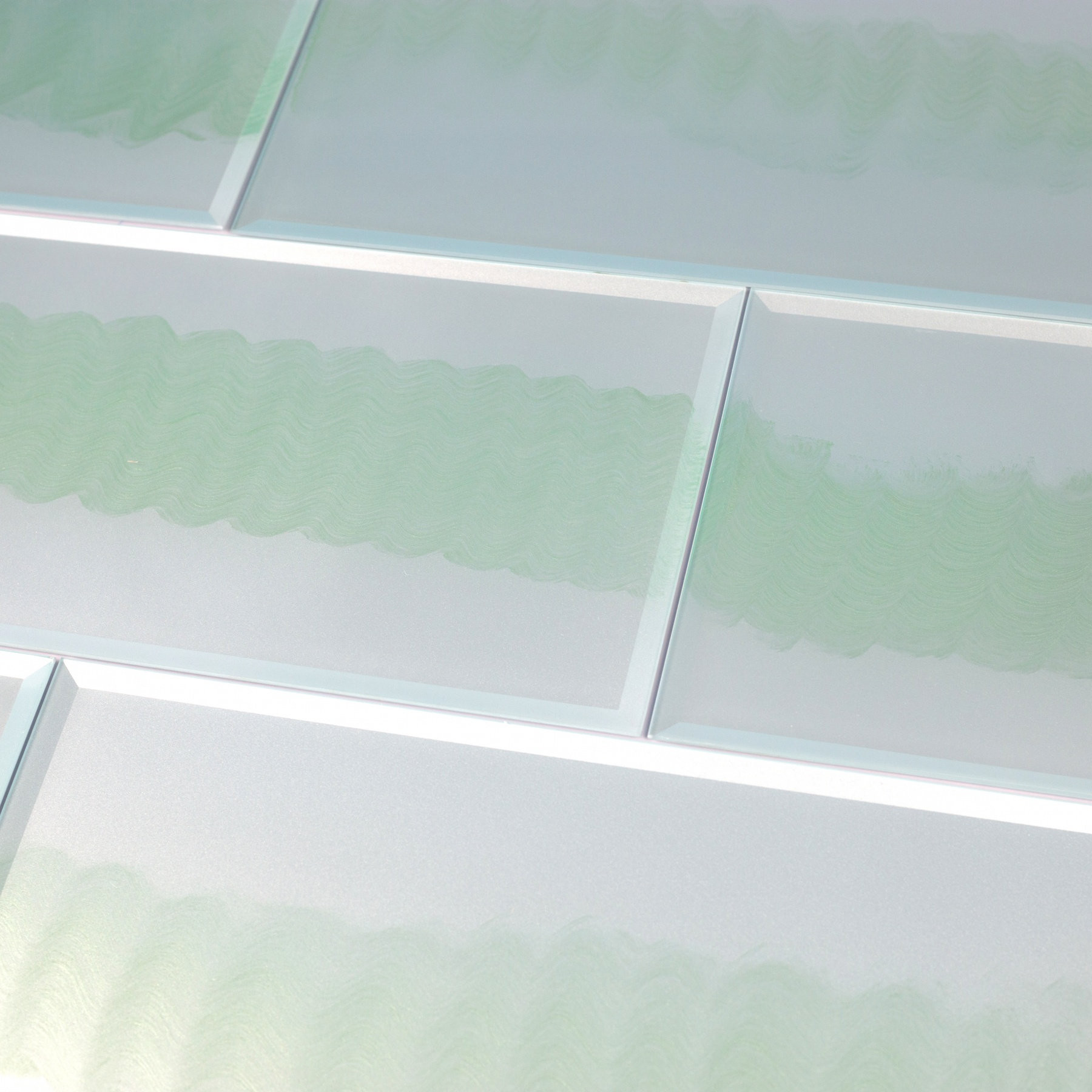 Forever 8"x16" Reverse Bevel Glass Subway Tile,Glossy Green ...