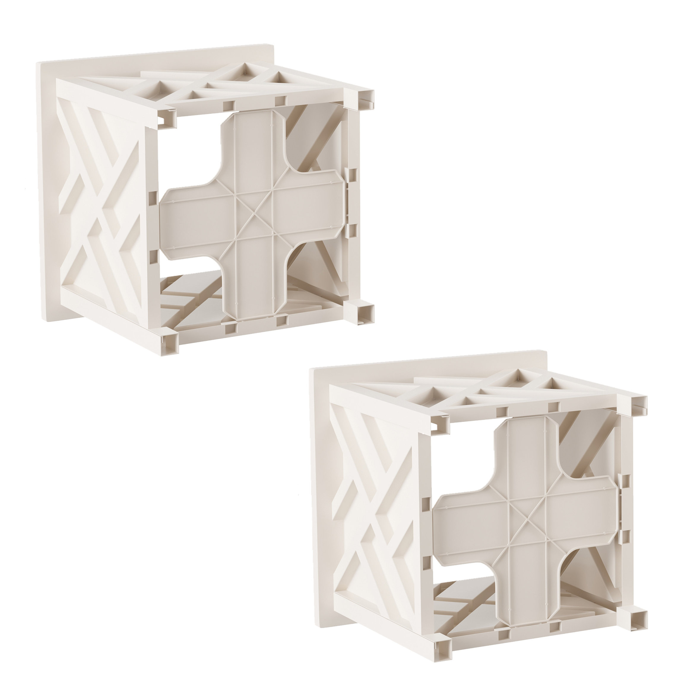 Set of 2 Lattice Design Planter Box Square Decorative Outdoor Flower ...