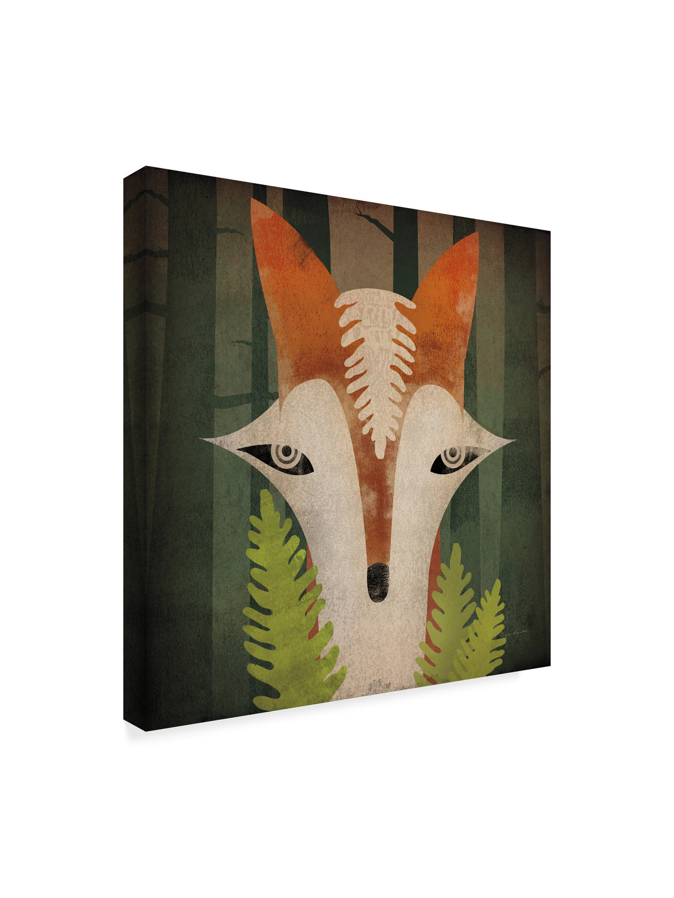 Ryan Fowler 'Fern Fox' Canvas Art, 24"x24" - Tropical - Prints And ...