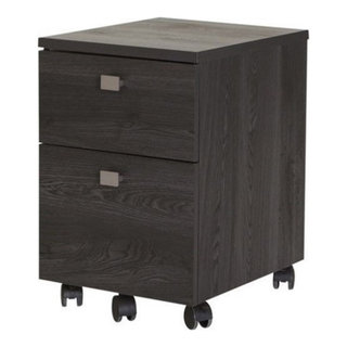 South Shore Interface 2 Drawer Mobile Filing Cabinet in Gray Oak ...