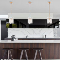 Eva 1 Light Clear Glass Bars Drum Chandelier, Shiny Bronze Finish ...