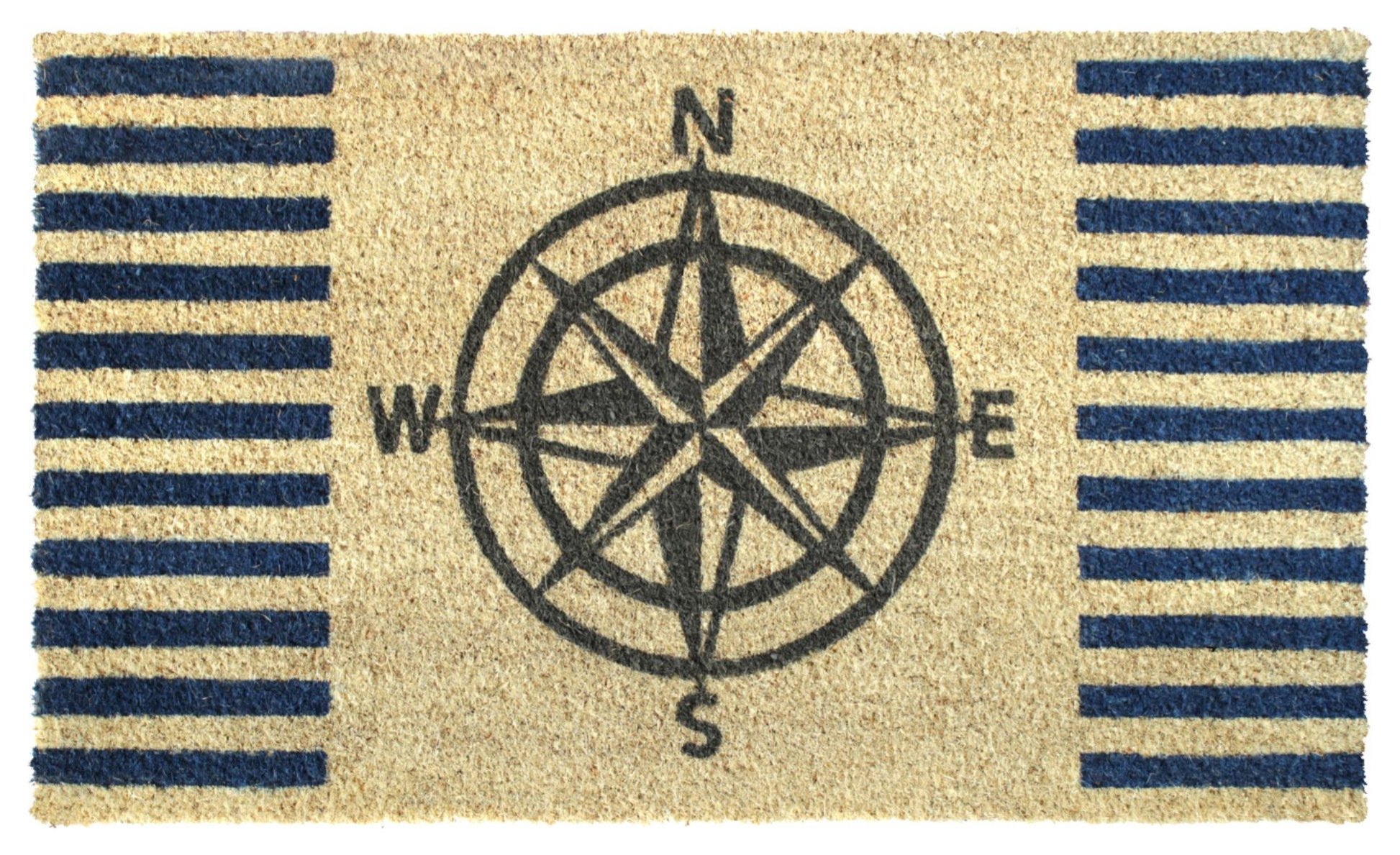 Gray Machine Tufted Welcome Compass Doormat, 18" x 30", 18" x 30 ...