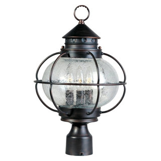 Maxim Portsmouth 3-Light Outdoor Post Lantern Rubbed Bronze, 12"x16 ...