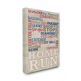 Stupell Industries Red White and Blue Baseball Typography, 30"x40 ...