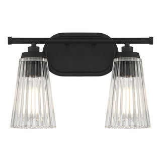 Chantilly 2-Light Bathroom Vanity Light, Matte Black - Modern ...