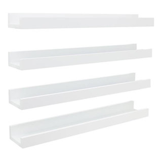Pemberly Row Modern Edge Ledge White White Engineered Wood ...