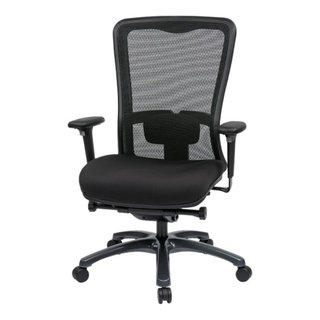 High-Back Mesh Office Chair With Adjustable Lumbar & Titanium Base ...