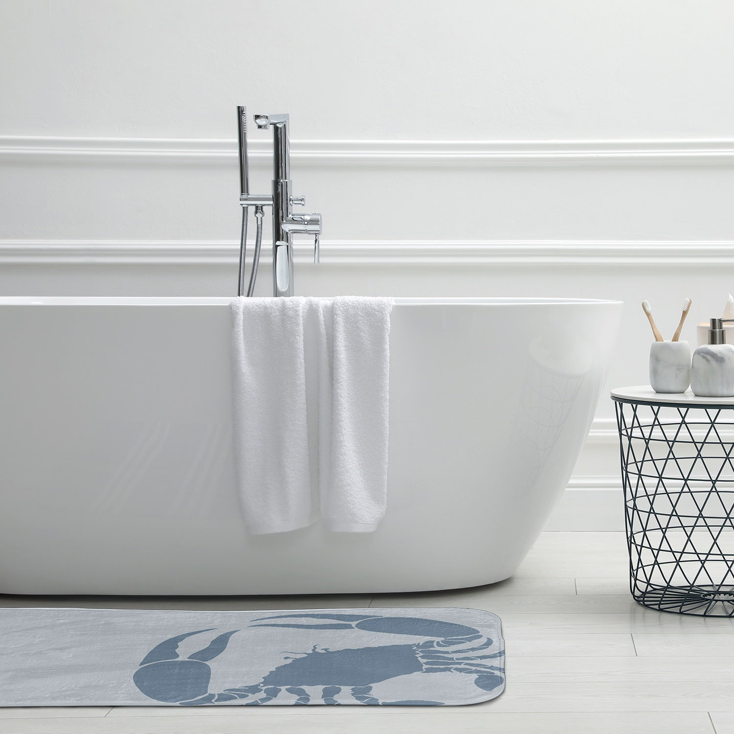 24" x 17" Crab Dip Bathmat, Dusty Smoke, 34" x 21" - Beach Style - Bath ...