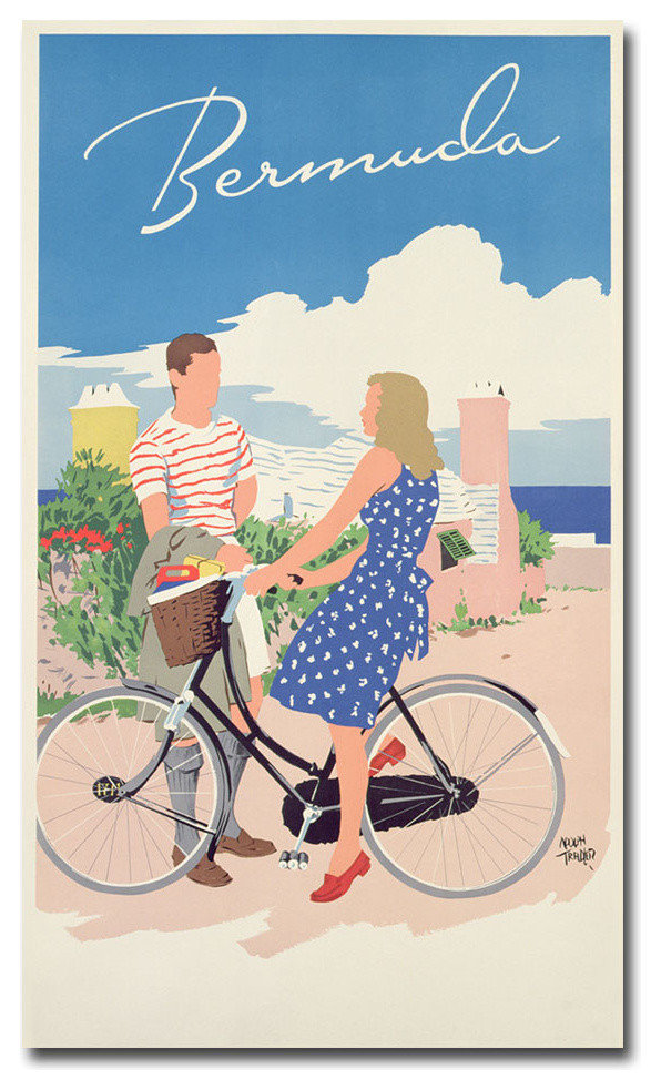 'Bermuda, 1956' Canvas Art by Adolph Treidler, 14" x 24" - Traditional ...