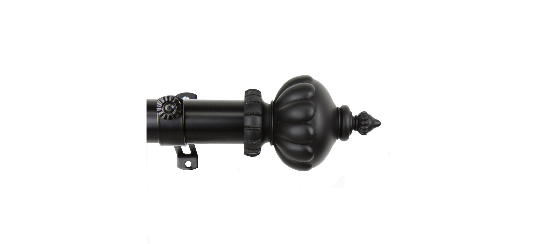 Imperial 1.5" Custom Cut Length Drapery Rod, 4', Black, 10 ...