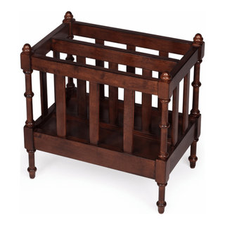 Antique Cherry Magazine Basket - Traditional - Magazine Racks - by ...