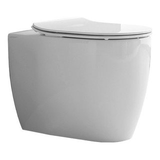 Round White Ceramic Floor Mount Toilet - Contemporary - Toilets - by ...