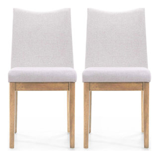 GDF Studio Gertrude Fabric & Wood Finish Dining Chairs, Set of 2 ...