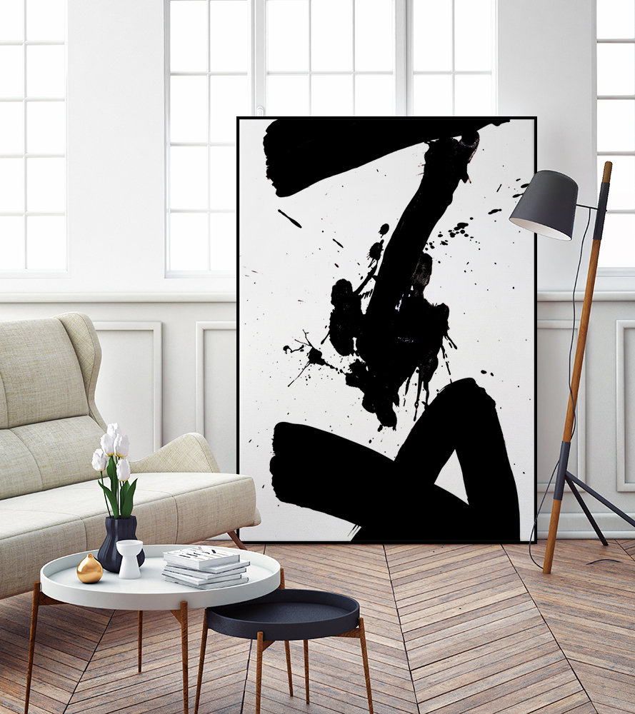"Ink Blot IV" Art block Framed Canvas, 24"x36" - Contemporary - Prints ...