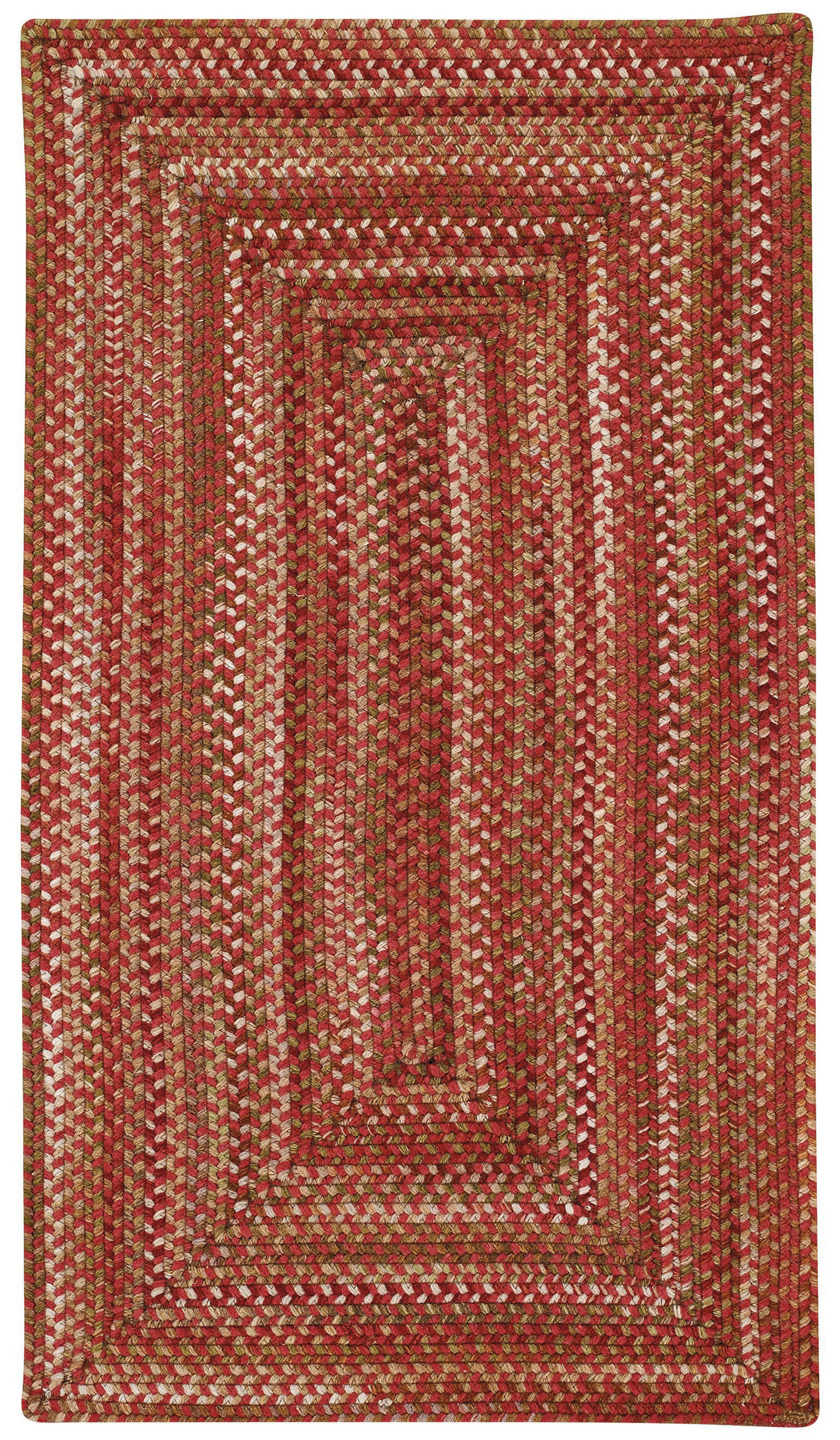 Manchester Concentric Braided Rectangle Rug, Redwood, 2'x3 ...