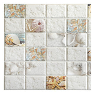 Shells Starfish Mosaic 3D Wall Panels - Beach Style - Wall Panels - by ...
