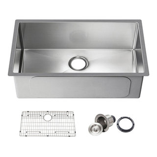 KIBI Handcrafted Undermount Single Bowl 16 gauge Stainless Steel ...