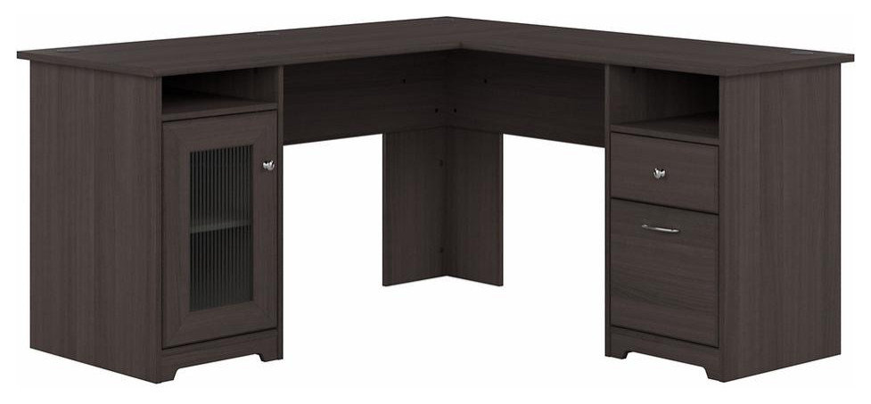 Bush Furniture Cabot 60W L Shaped Computer Desk With Storage, Heather ...