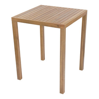 GDF Studio Rowan Outdoor Acacia Wood Square Bar Table - Modern ...