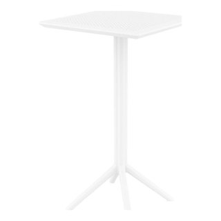 Sky Square Folding Bar Table 24 inch White - Midcentury - Folding ...