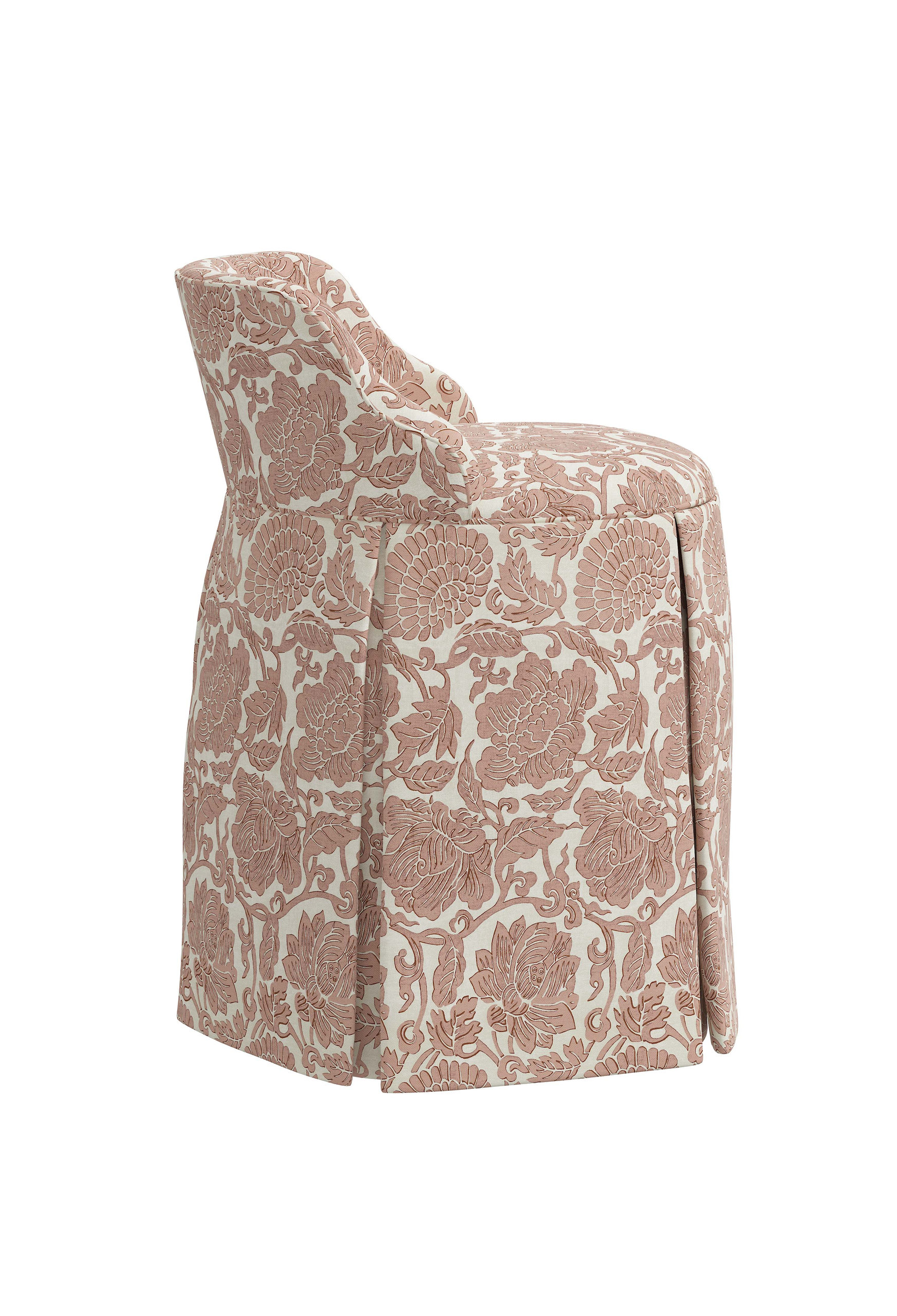 Skirted Vanity Chair, Japanais Dusty Pink, One Size - Traditional ...