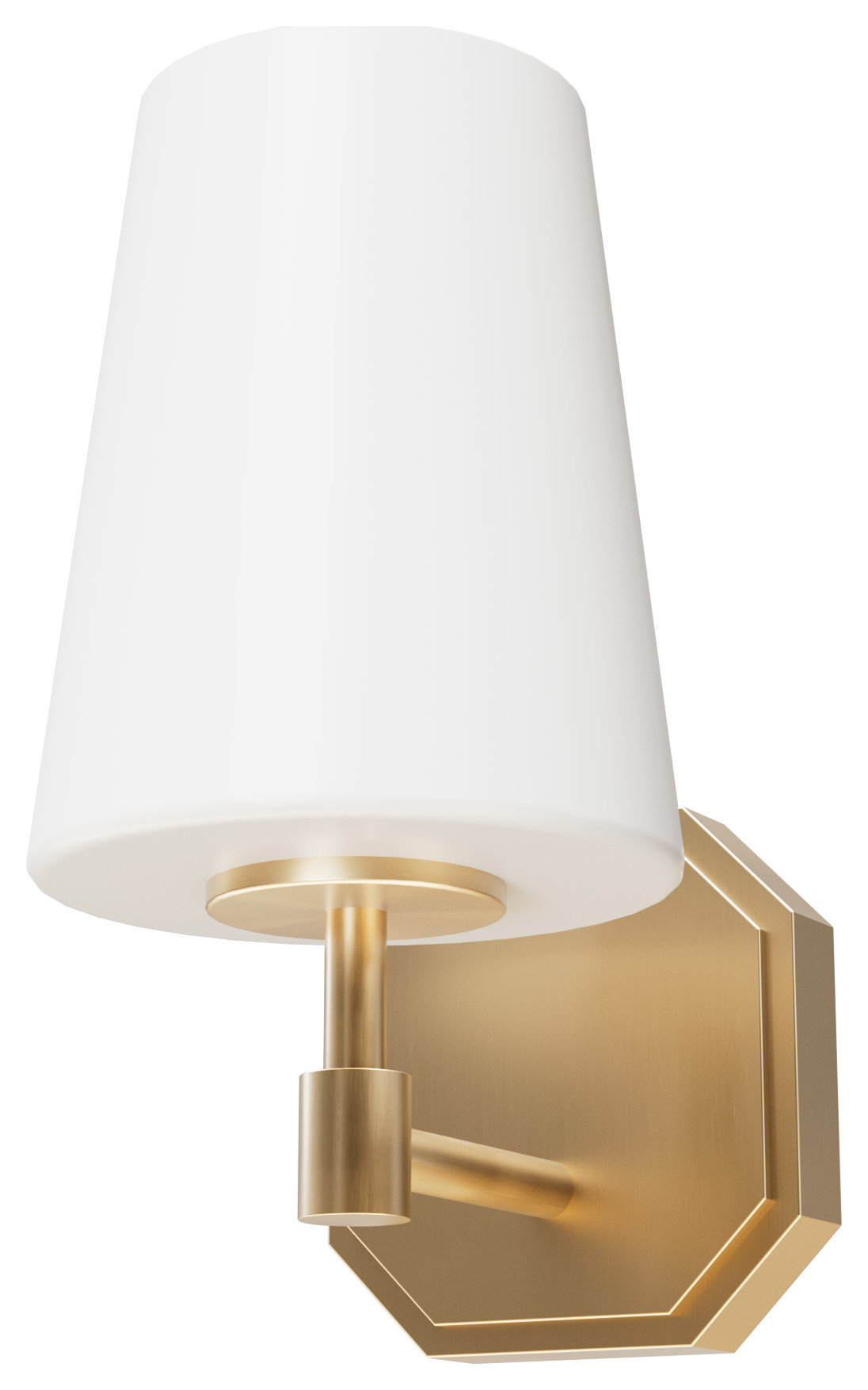 Nolita Alturas Gold, Cased White Glass Glass 1 Light Sconce Wall ...