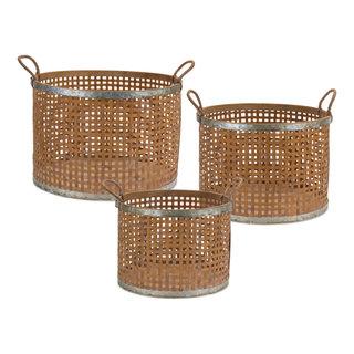 Bamboo Basket, Set of 3 - Asian - Baskets - by Melrose International ...